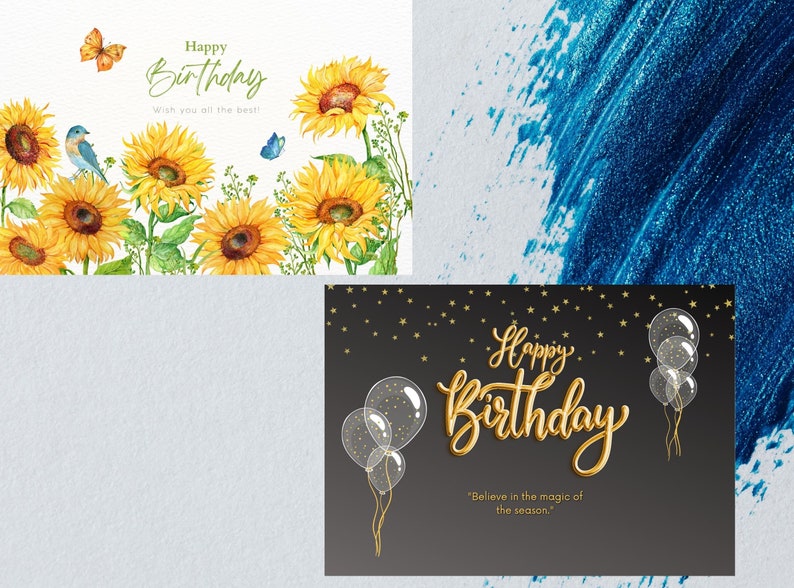 Sunflower Birthday Card, Sunflower Card, Printable Sunflower Birthday ...
