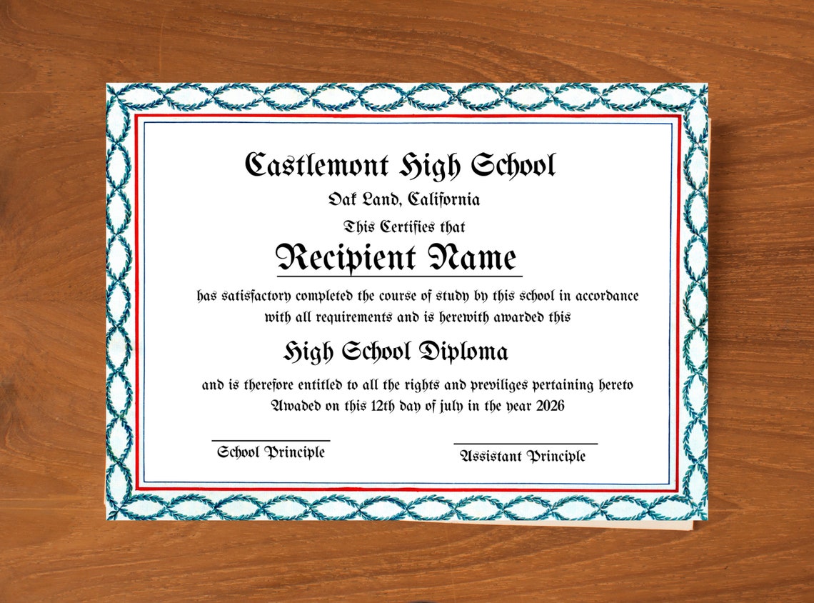 Editable High School Diploma Template Canva Editable Homeschool Diploma ...