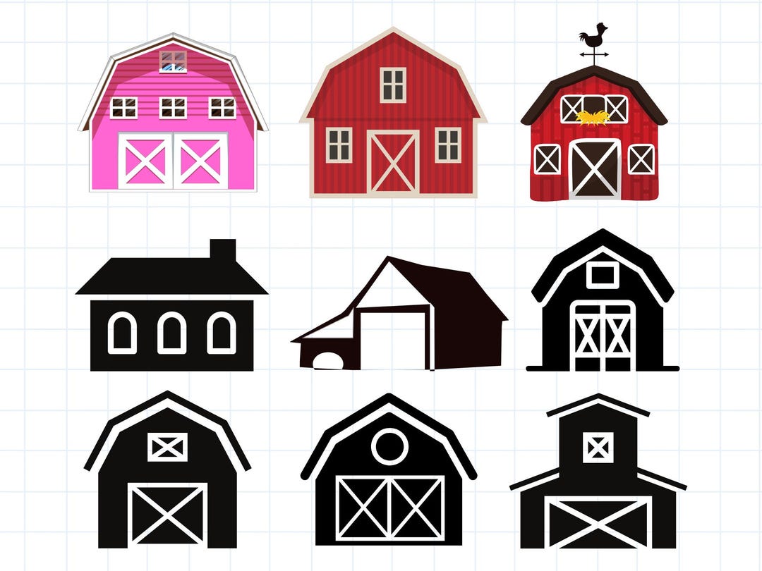 Barn Svg, SVG Files for Cricut, Farmhouse Svg, Building SVG, Farm ...