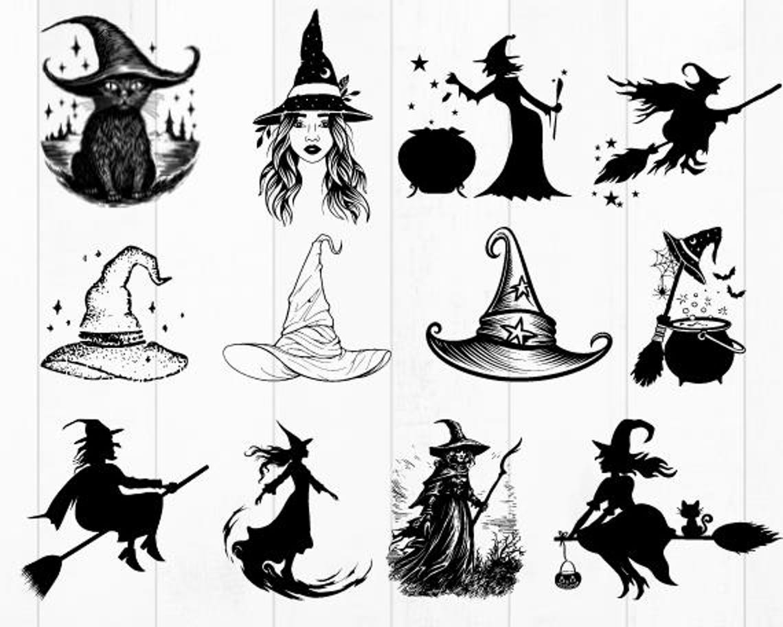 Witch SVG Bundle: Halloween Cut Files (PNG, SVG) - Etsy