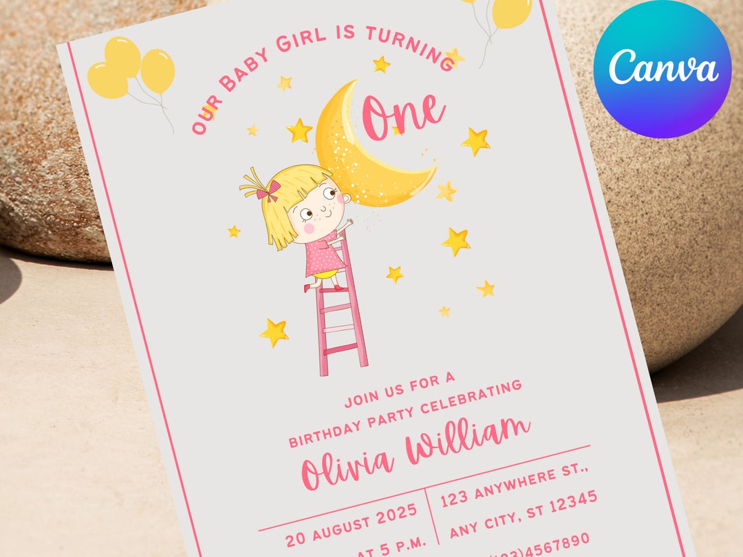 Baby Girl First Birthday Invitation/ First Birthday Invitation Girl ...