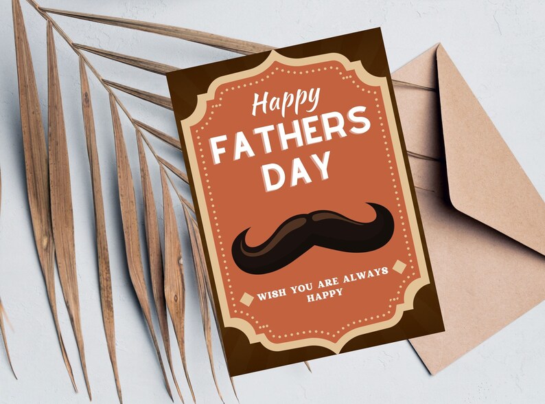 Happy Fathers Day Printable Card Instant Download Pdf Fathers Day