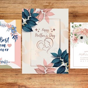 Happy Mother's Day Printable Card/ Floral Mother's Day Card Template ...