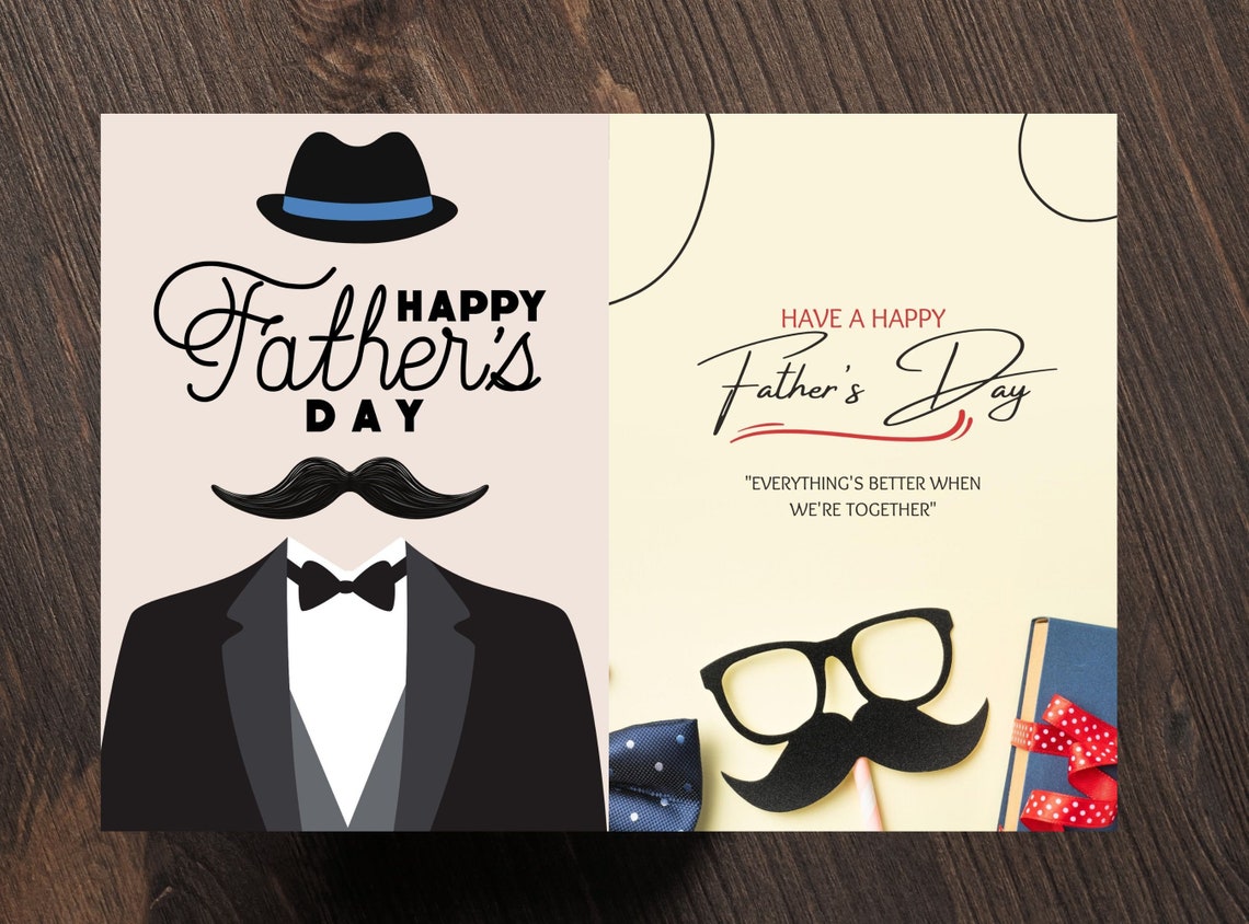 Happy Father's Day Printable Card Instant Download PDF Father's Day ...