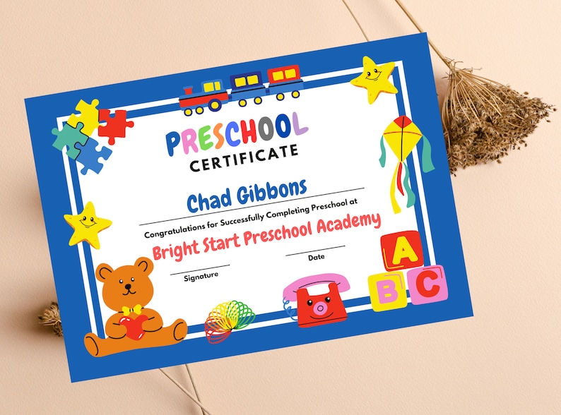 Editable Preschool Diploma Printable School Diploma Certificate School ...