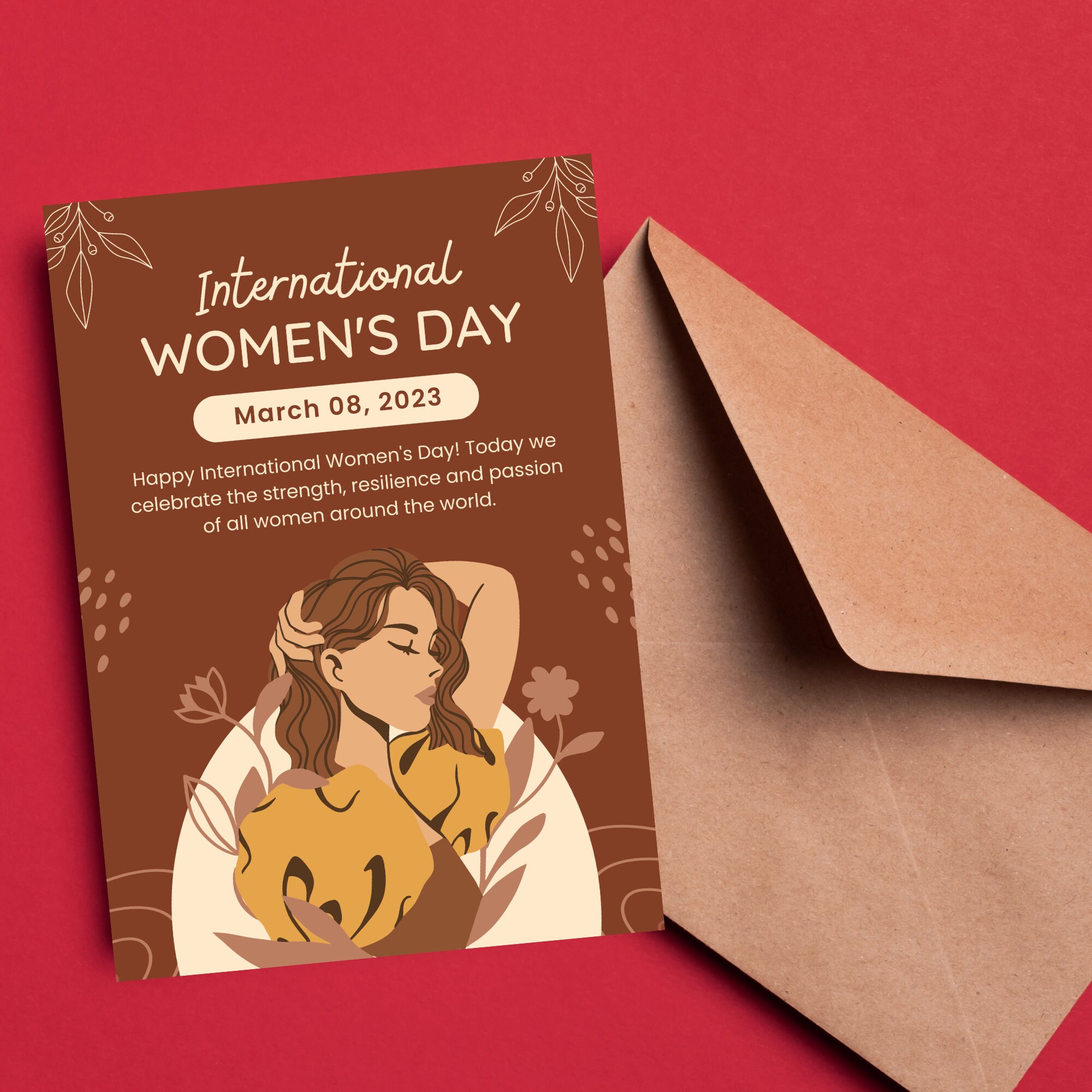 Happy International Women's Day Greetings Card Printable Women's Day ...