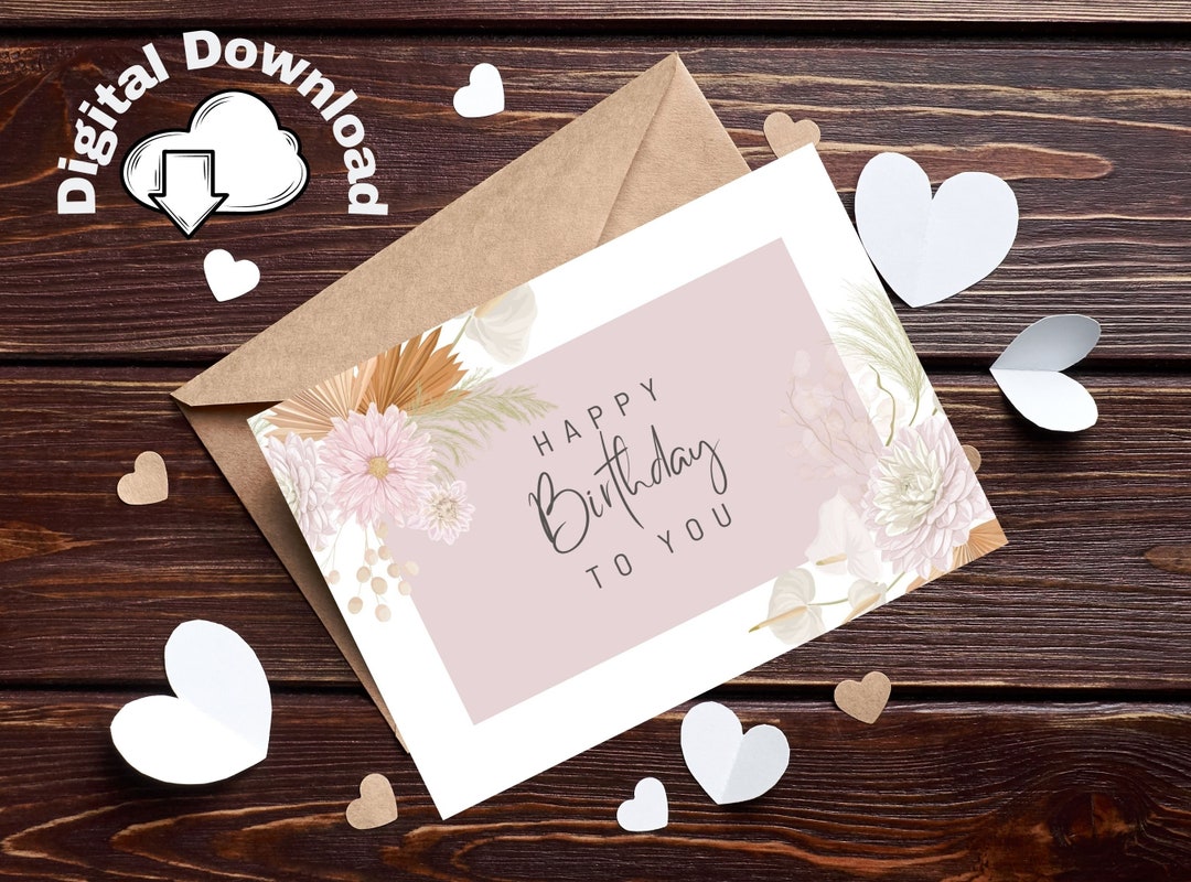 Printable Birthday Card Instant Download Cards for Birthday, Birthday ...