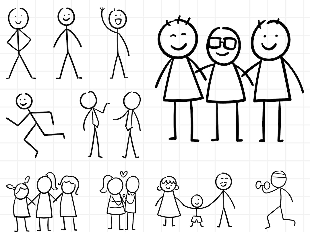 Stick Figures SVG Bundle, Stick Figures PNG Bundle, Stick Figures ...