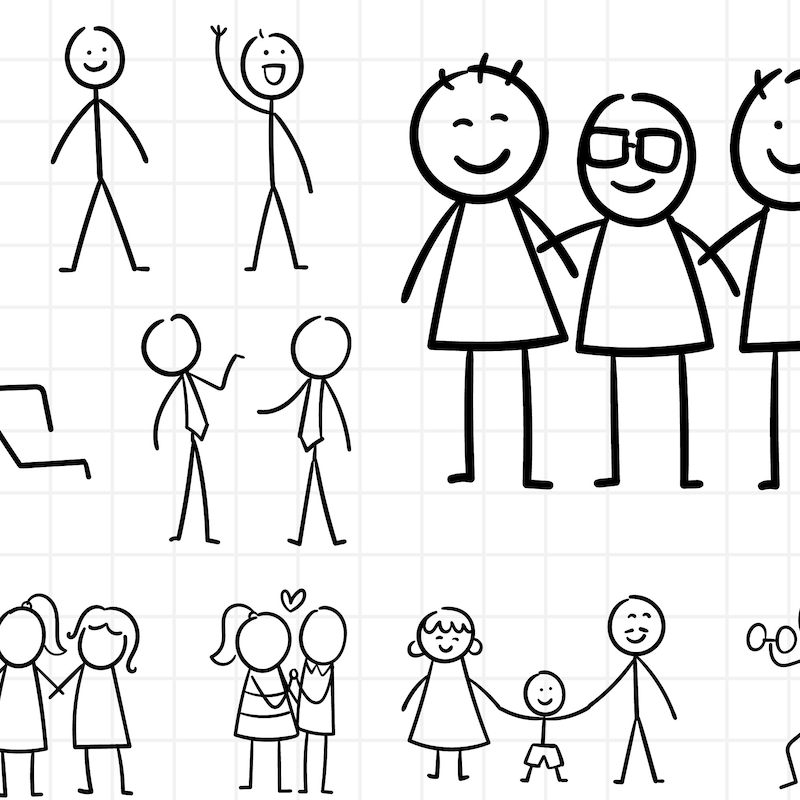 Stick Figures Svg - Etsy