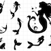 Mermaid Clipart SVG Bundle, Mermaid Svg, Clam Shell Svg, Mermaid Tail ...