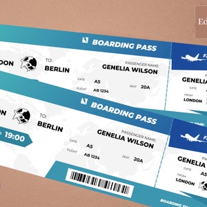 Editable Boarding Pass Template: Surprise Gift (canva Template) - Etsy