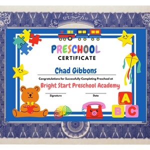 Editable Preschool Diploma| Printable School Diploma Certificate ...