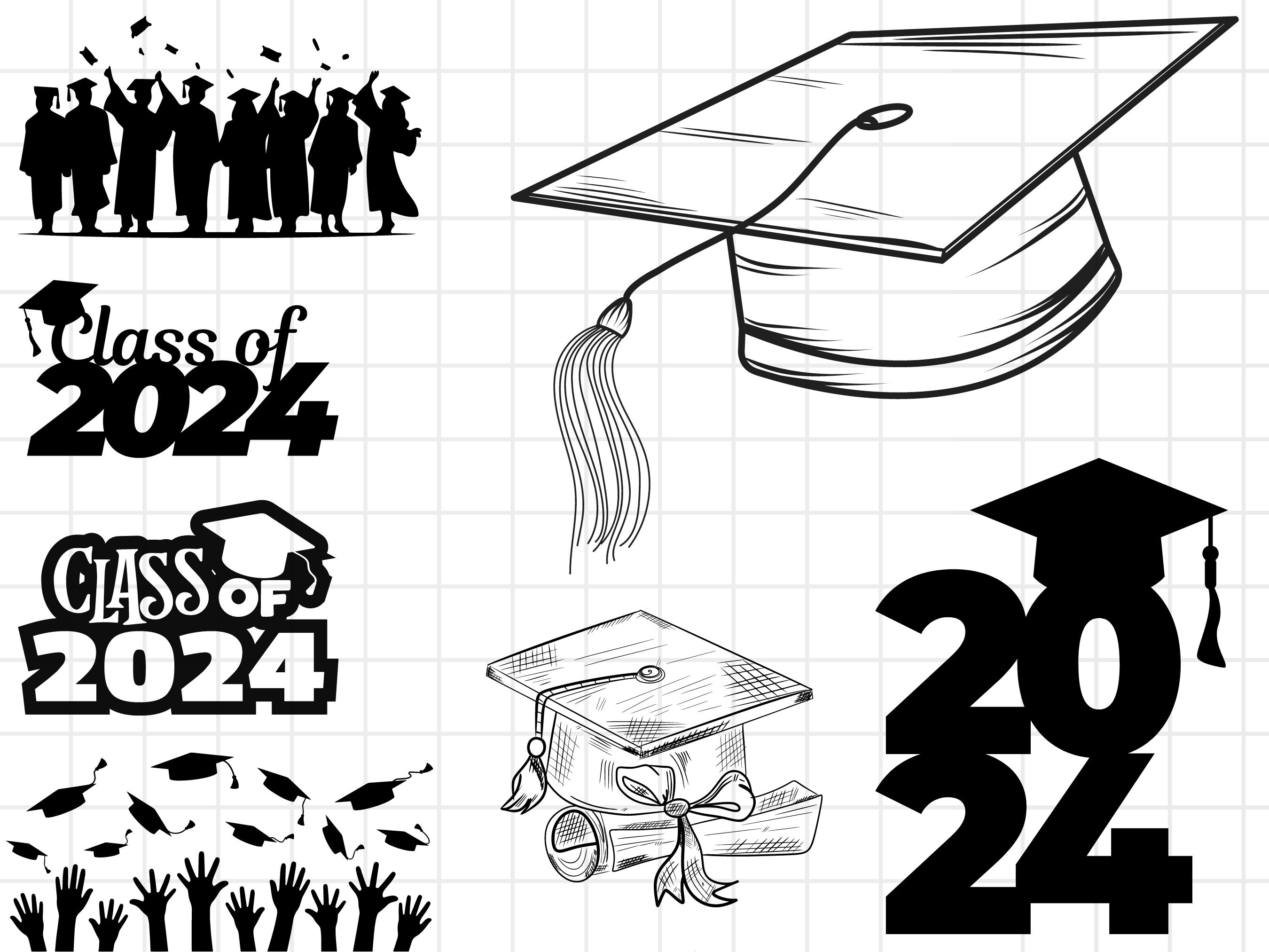 Graduation SVG Bundle: Proud Graduate 2024, Class of 2024 (digital ...