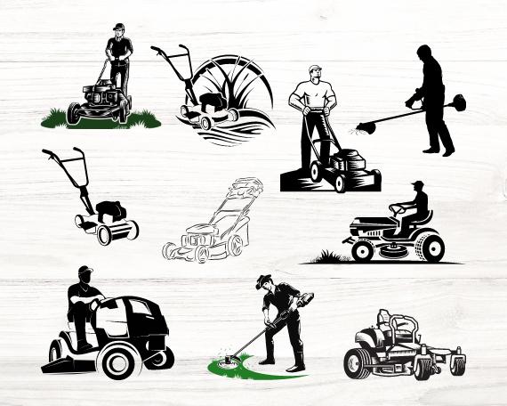 Lawn Mower SVG Bundle, Lawn Mower Vector, Lawn Mower Outline, Lawn ...
