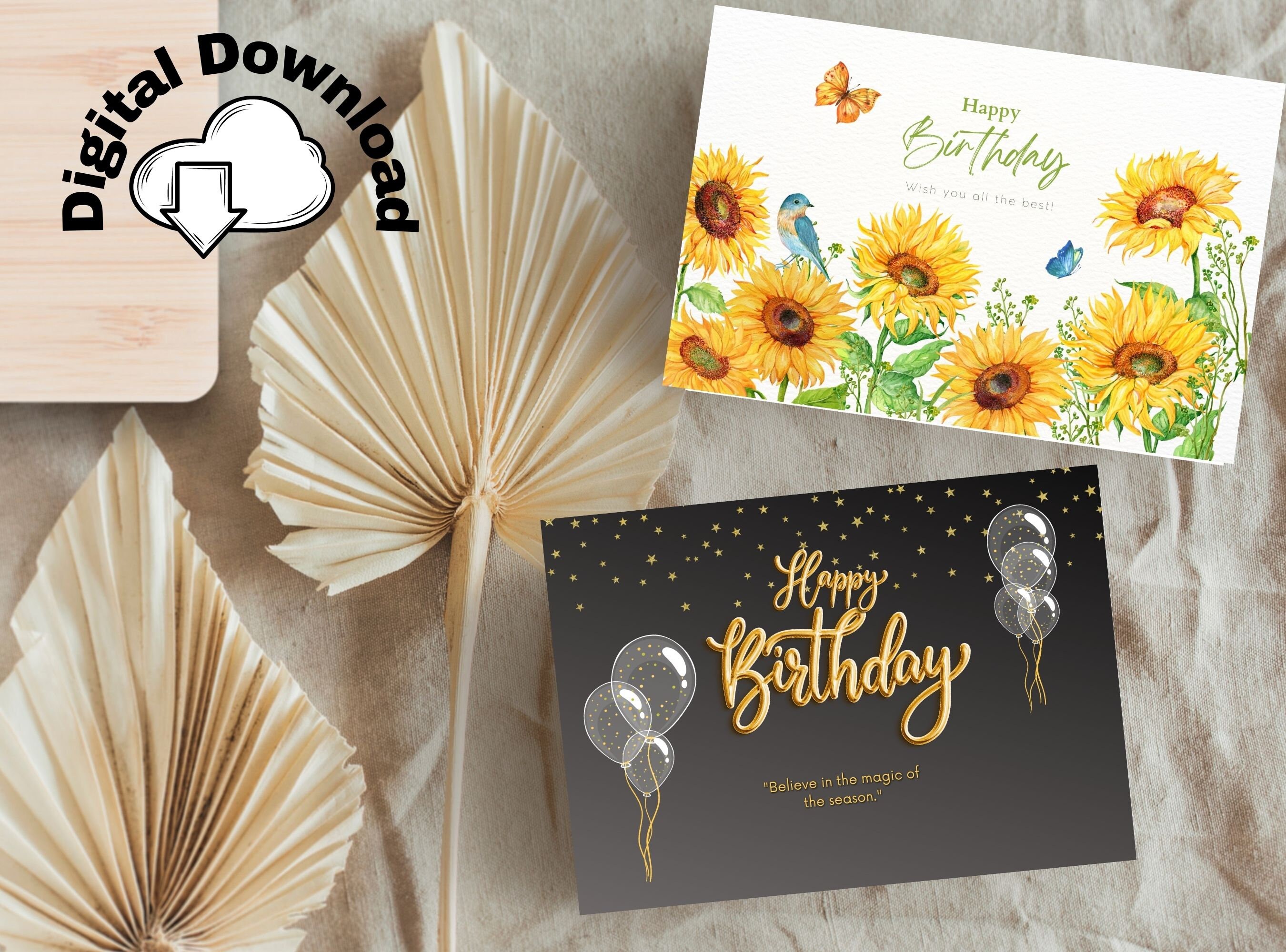 Sunflower Birthday Card, Sunflower Card, Printable Sunflower Birthday ...