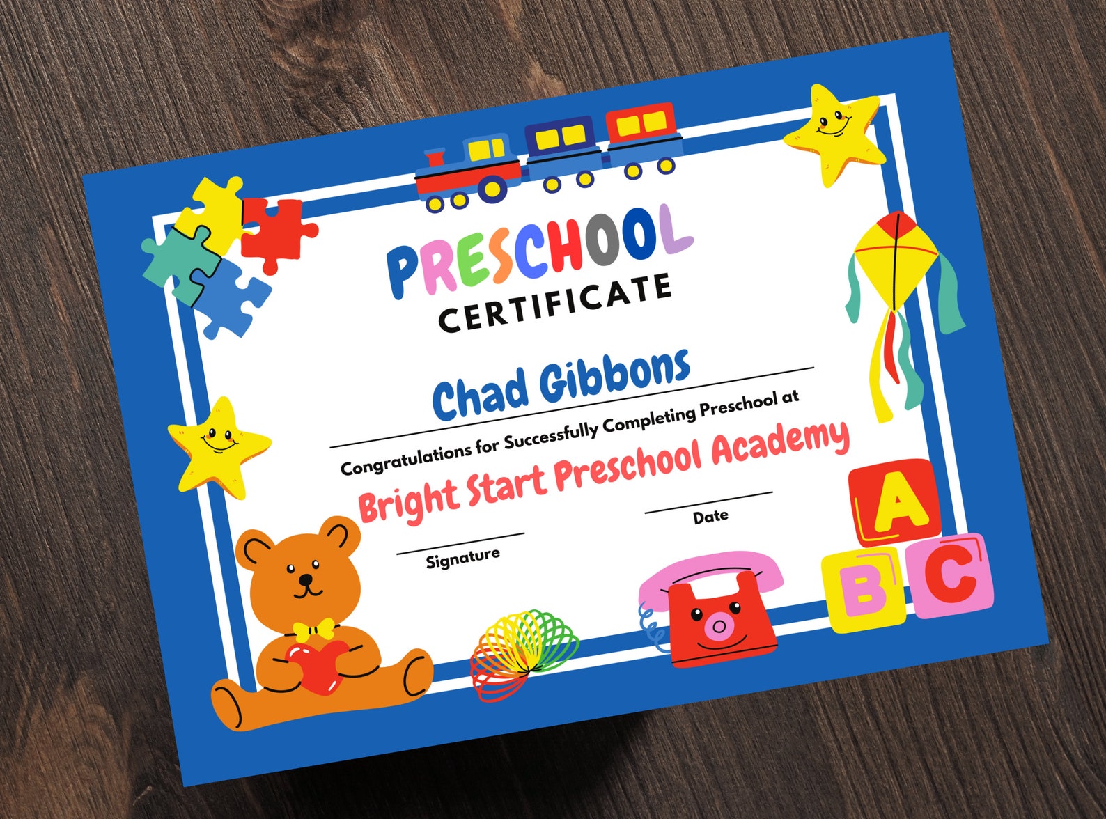 Editable Preschool Diploma Printable School Diploma Certificate School ...