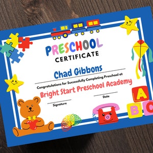 Editable Preschool Diploma| Printable School Diploma Certificate ...
