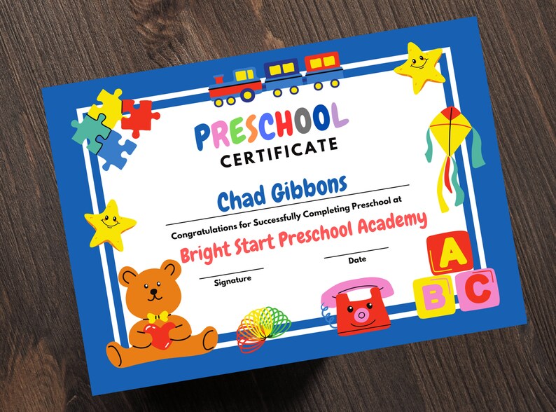 Editable Preschool Diploma Printable School Diploma Certificate School ...