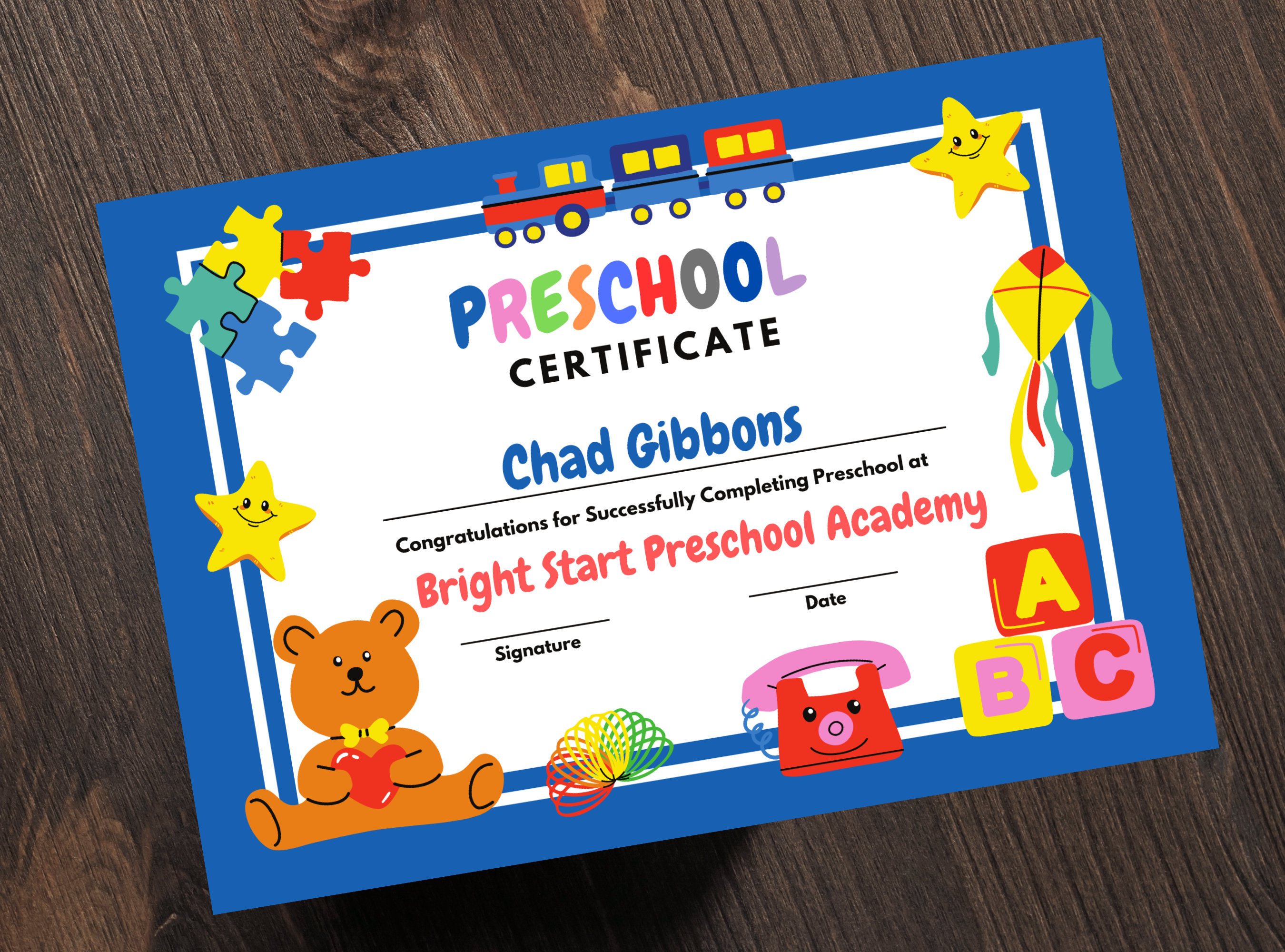 Editable Preschool Diploma Printable School Diploma Certificate School ...