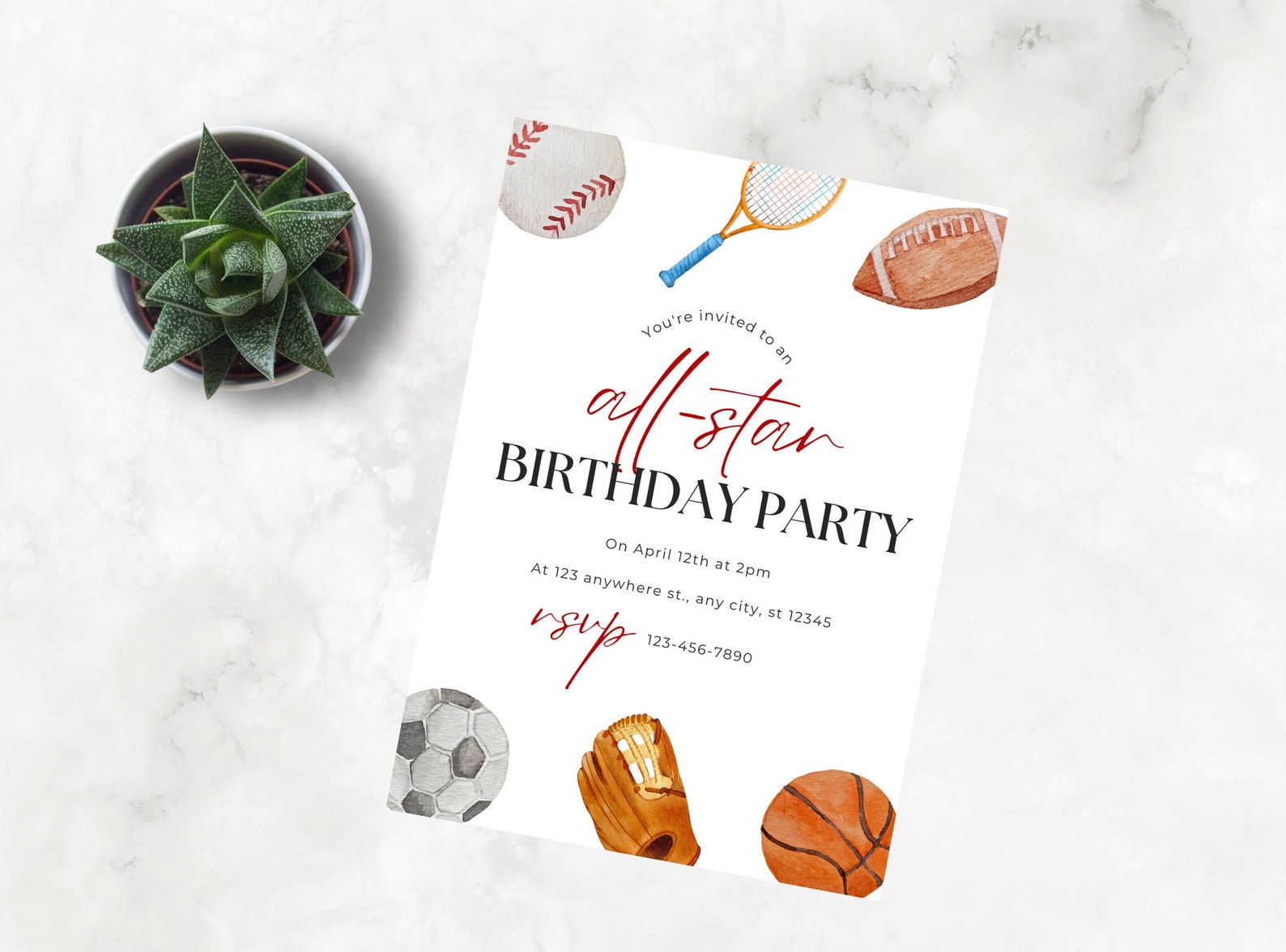 Editable Sports Birthday Invitation/ Sports Invitation/sports ...