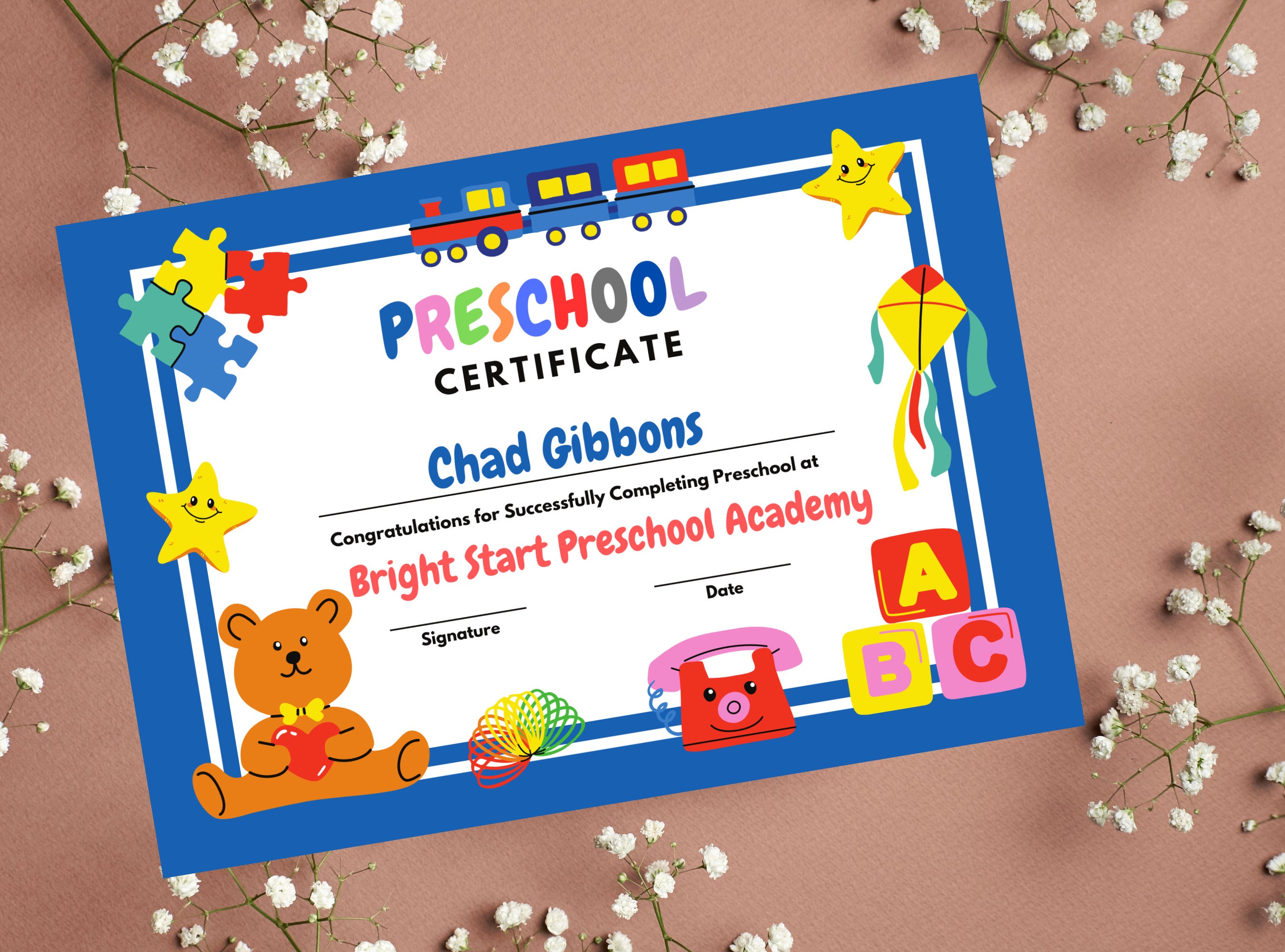 Editable Preschool Diploma Printable School Diploma Certificate School ...
