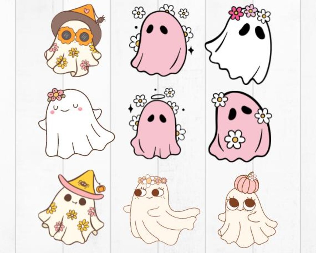Daisy Ghost SVG, PNG, Cute Ghost, Groovy Halloween, Cut File - Etsy