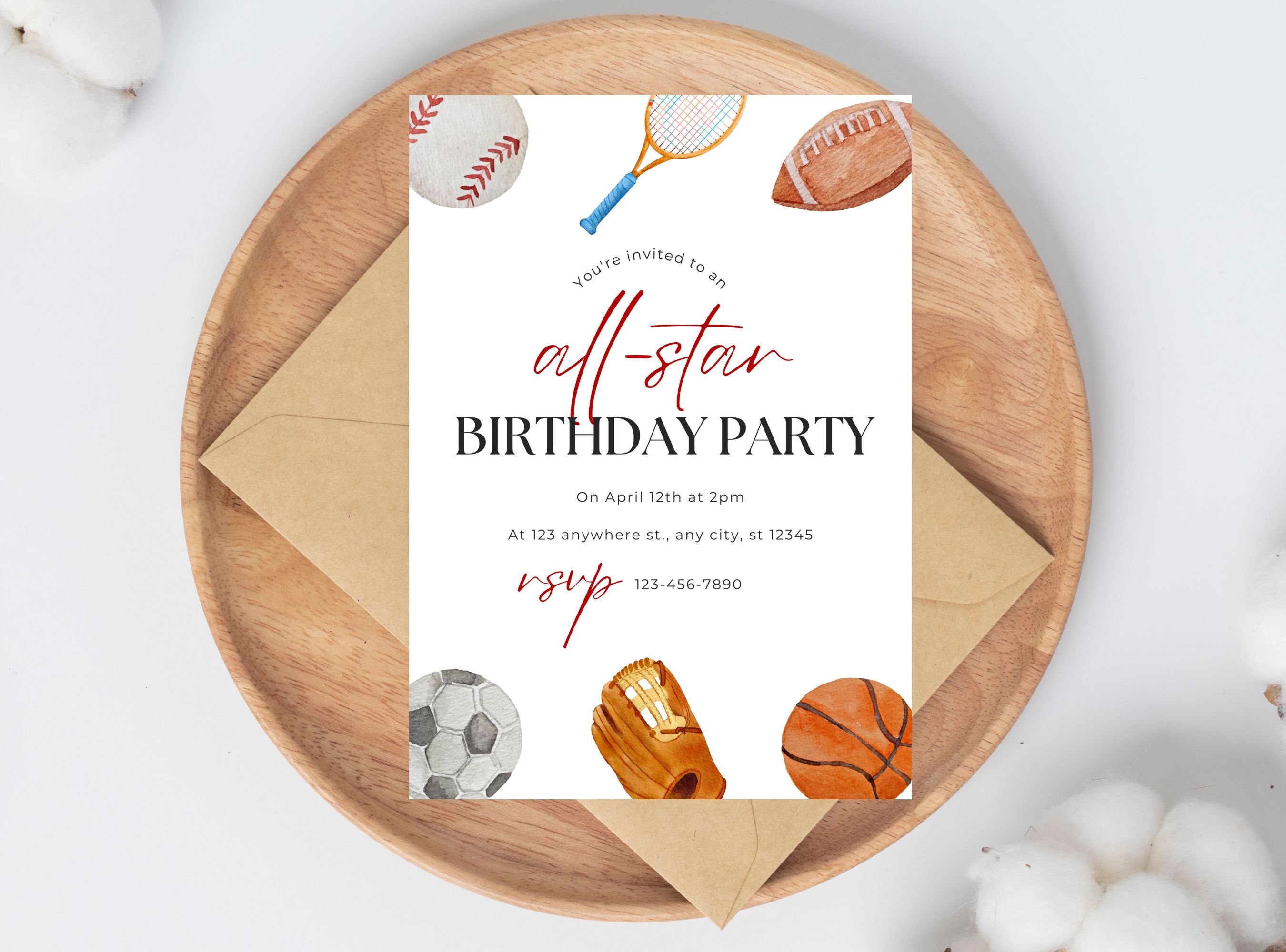 Editable Sports Birthday Invitation/ Sports Invitation/sports ...
