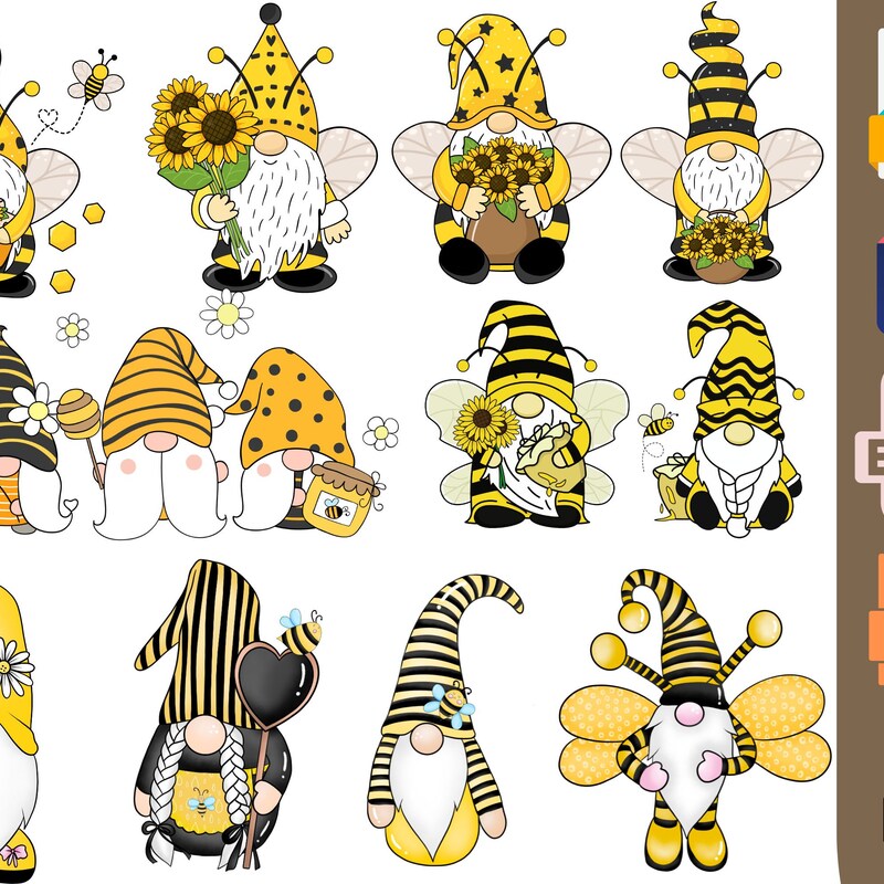 Gnome Bee Svg - Etsy