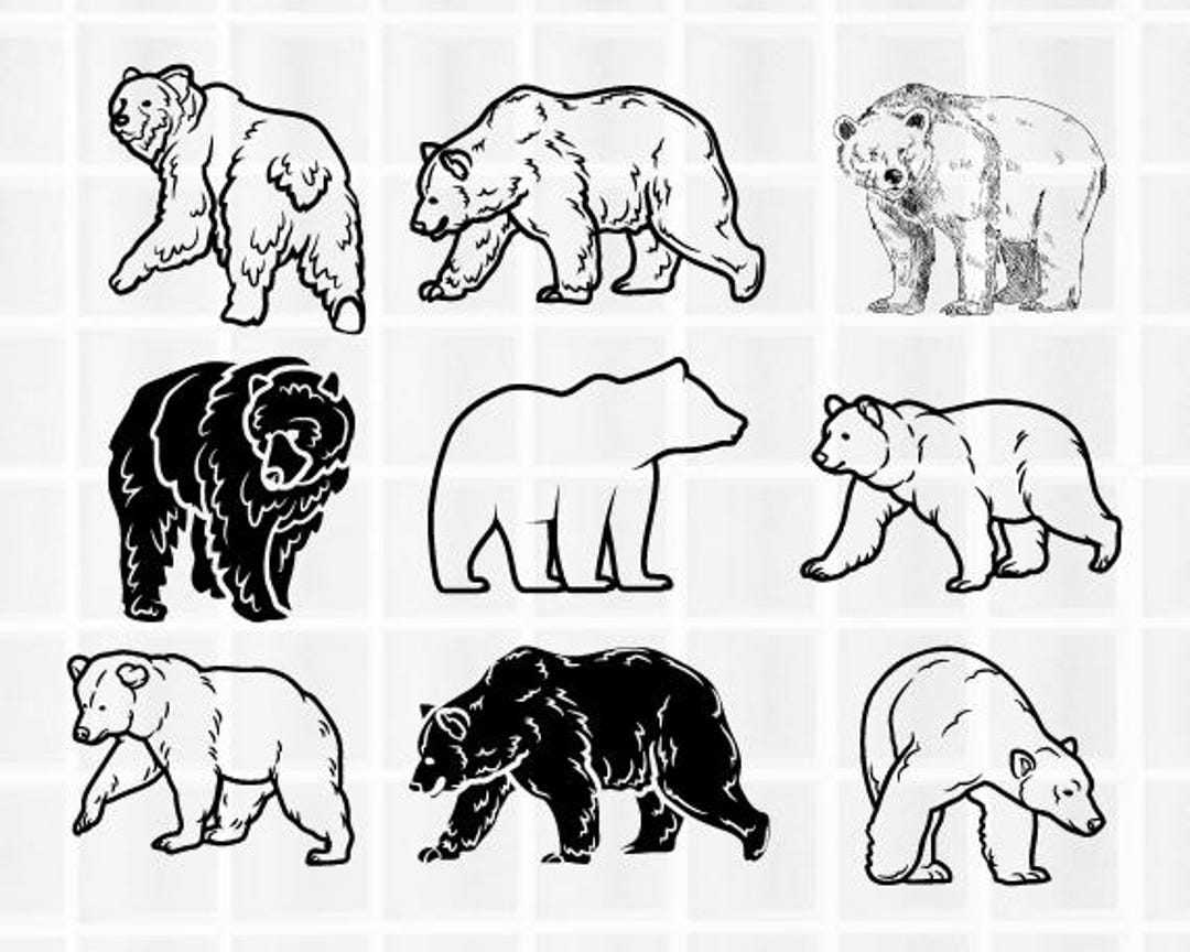 Ultimate Bear SVG Bundle, Bear Silhouette SVG, Bear Clipart Bundle ...
