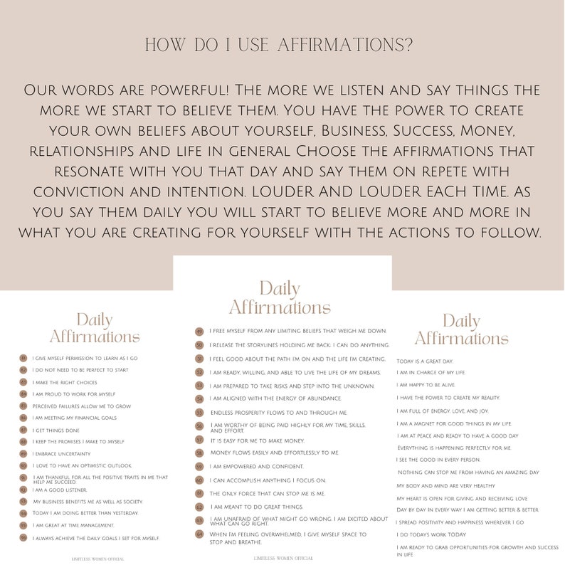 112 Affirmations, Affirmations Printable, Positive Affirmations for ...