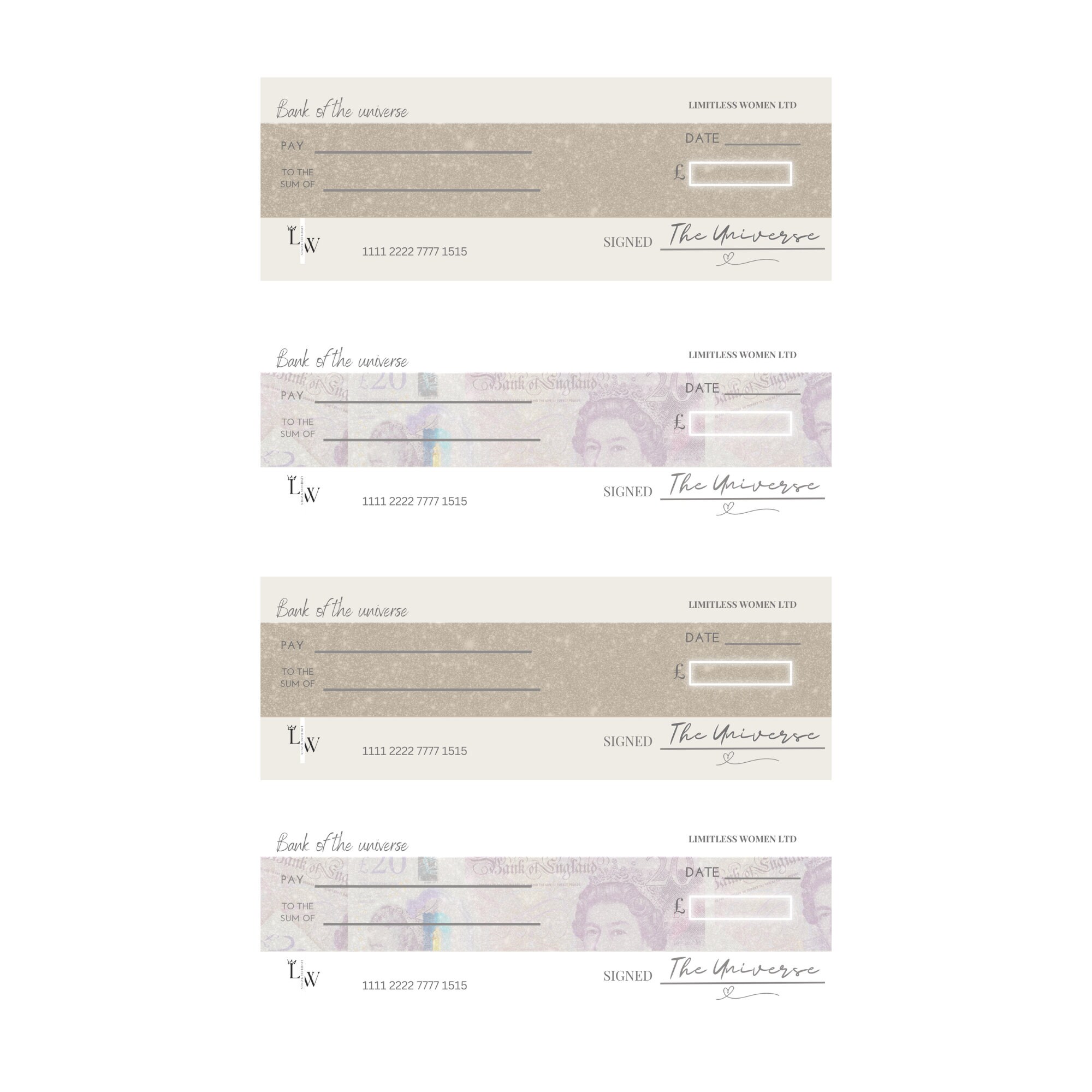 Manifestation Cheque Money Abundance for Law of Attraction Vision Board ...