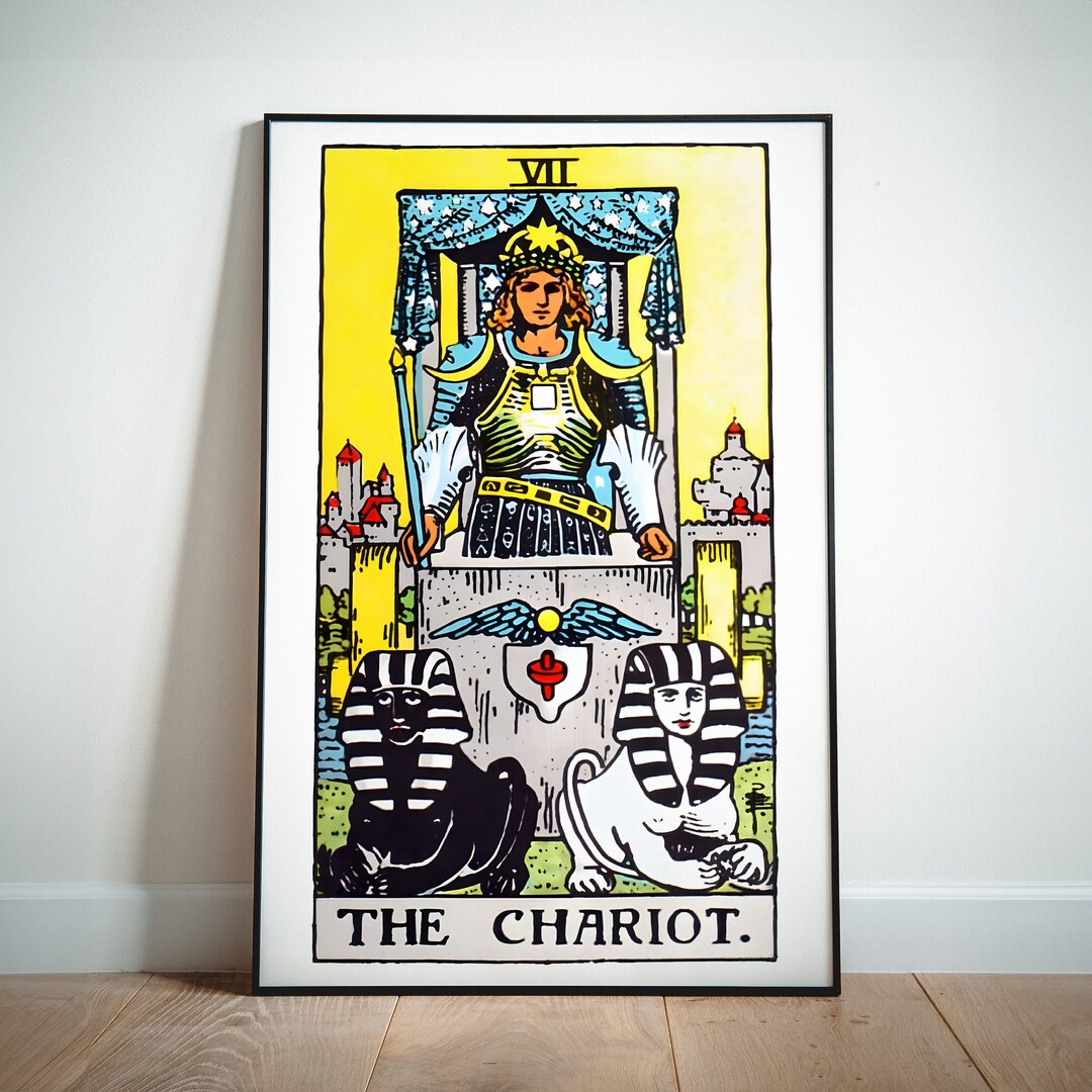 The Chariot Tarot Card Poster, Tarot Poster, High Print Quality, Wall ...