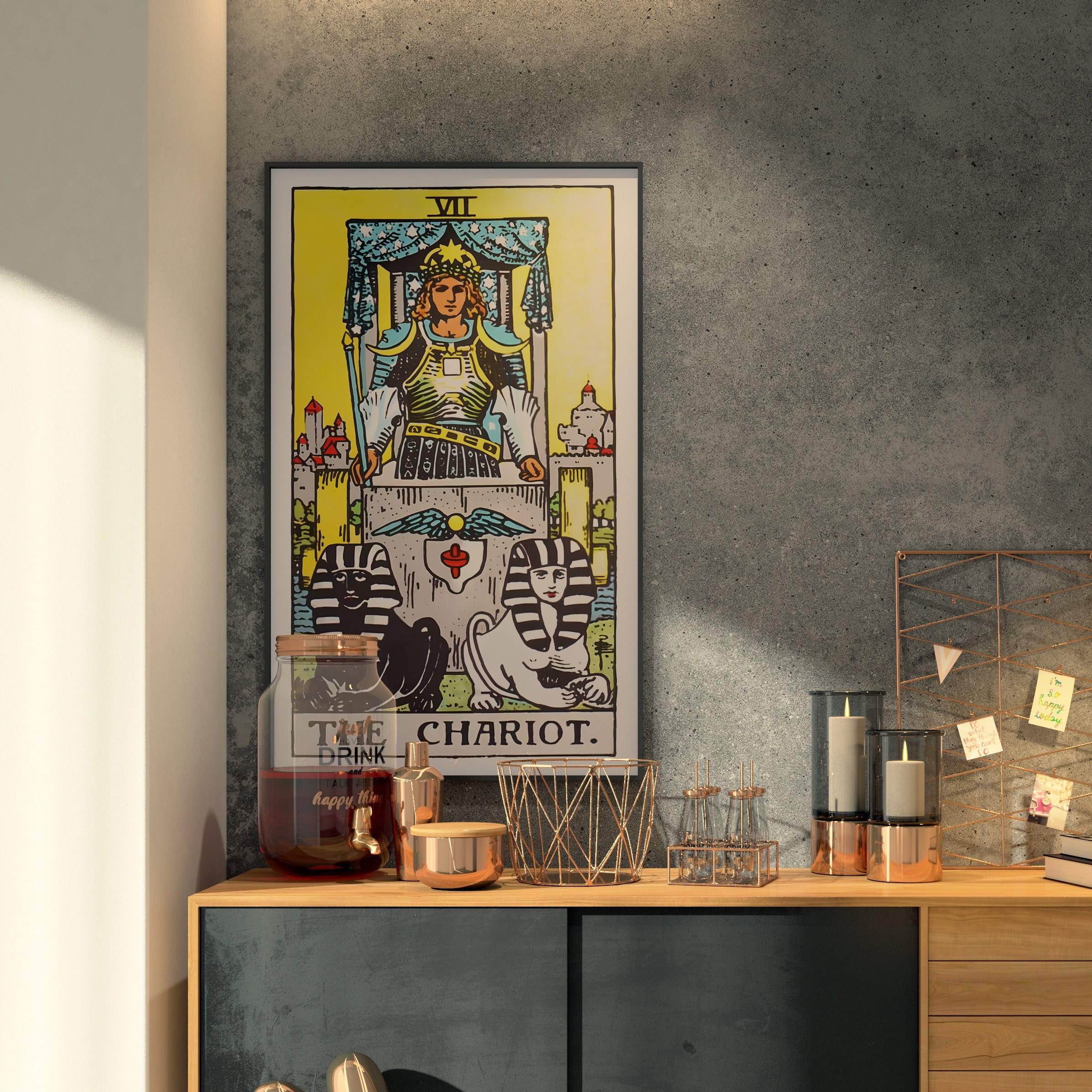 The Chariot Tarot Card Poster, Tarot Poster, High Print Quality, Wall ...