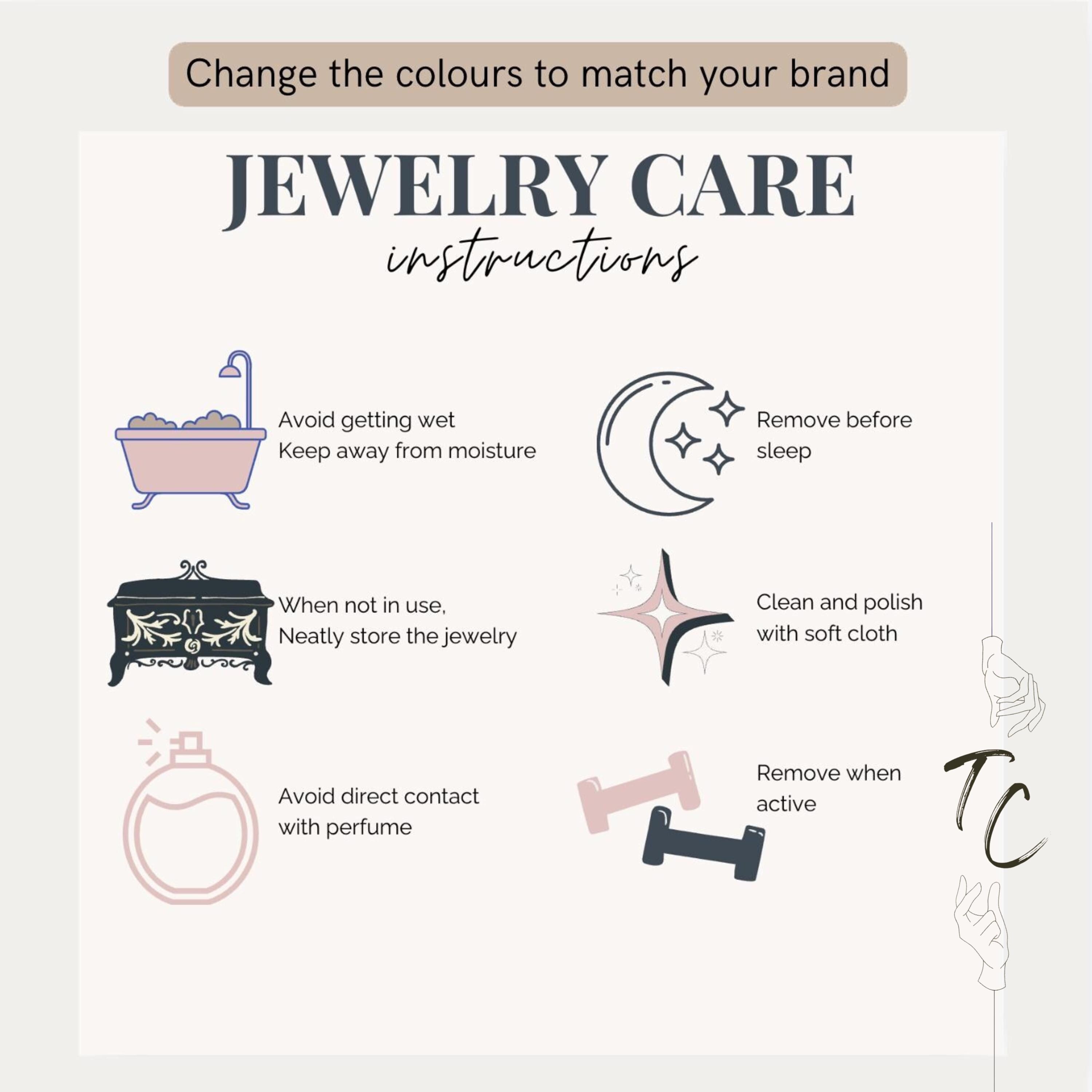 Jewellery Care Card Template Small Businesses Templates Jewellery Store ...