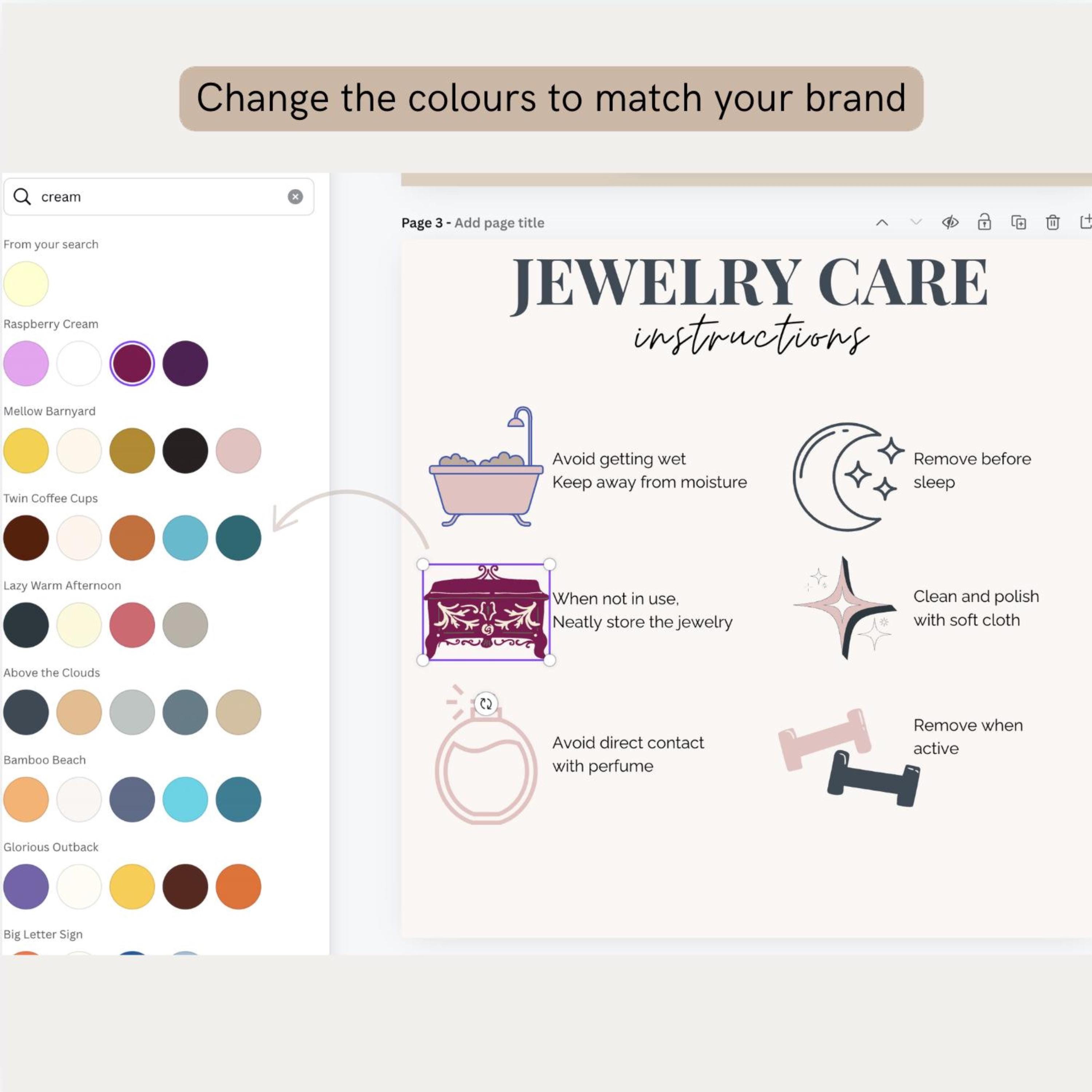 Jewellery Care Card Template Small Businesses Templates Jewellery Store ...