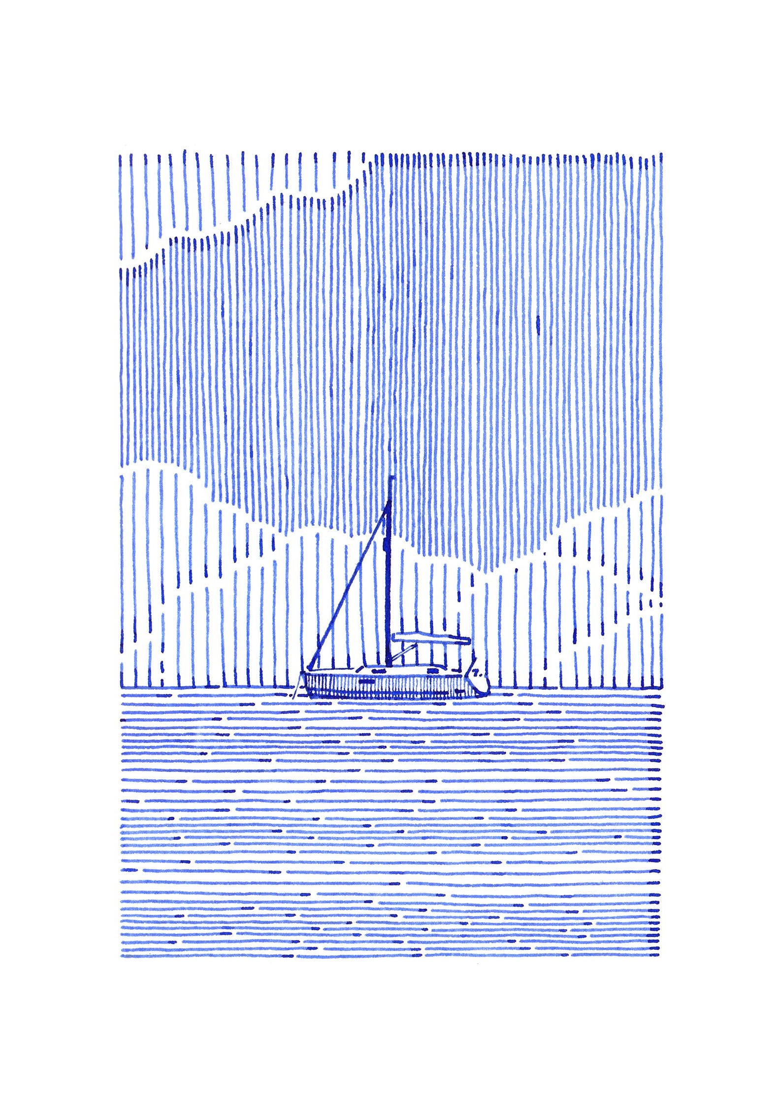 Horizon - Pen and Ink Drawing Print - Etsy