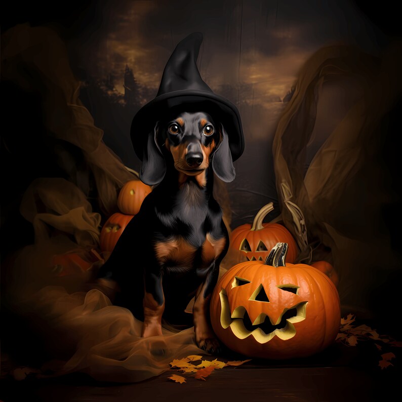 Dachshund Halloween Png, Dachshund Wall Art, Halloween Decor, Unique ...