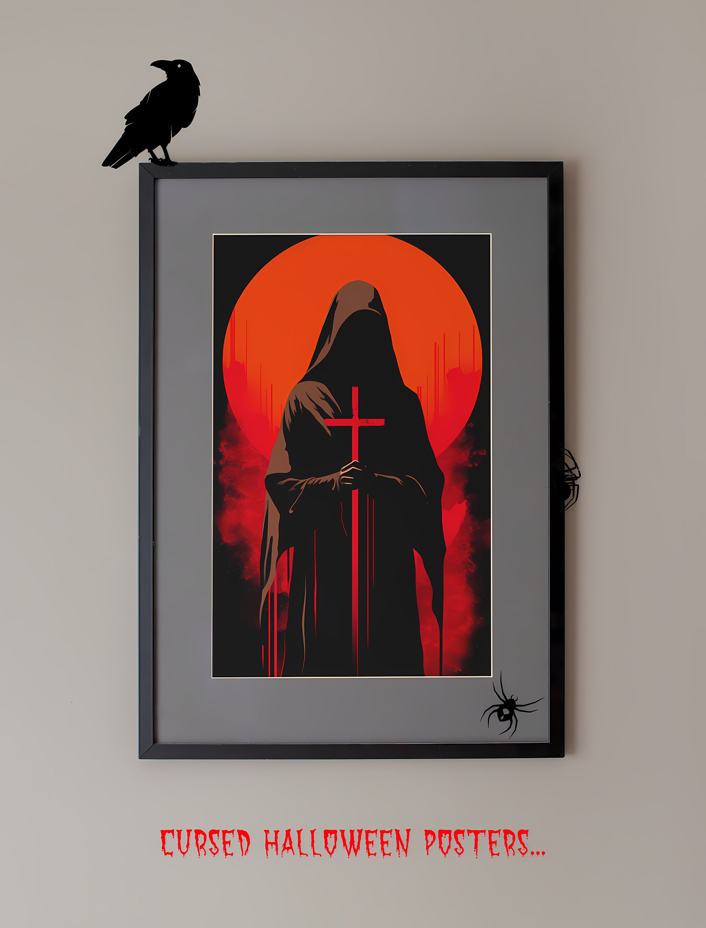 Scary Nun Art Print Valak Demon Art Gothic Halloween Decor - Etsy