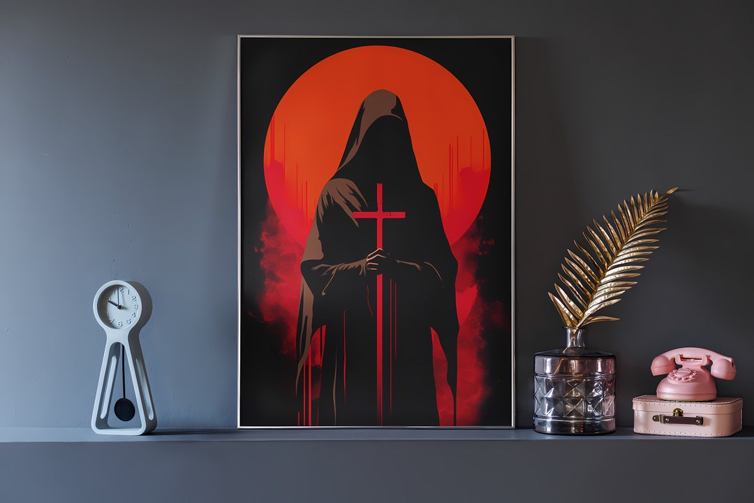 Scary Nun Art Print Valak Demon Art Gothic Halloween Decor - Etsy