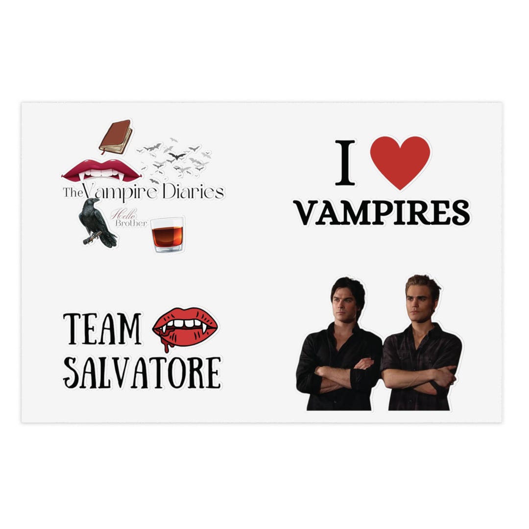 Vampire Diaries Salvatore Brothers Sticker Sheet TVD, Vampire Stickers ...