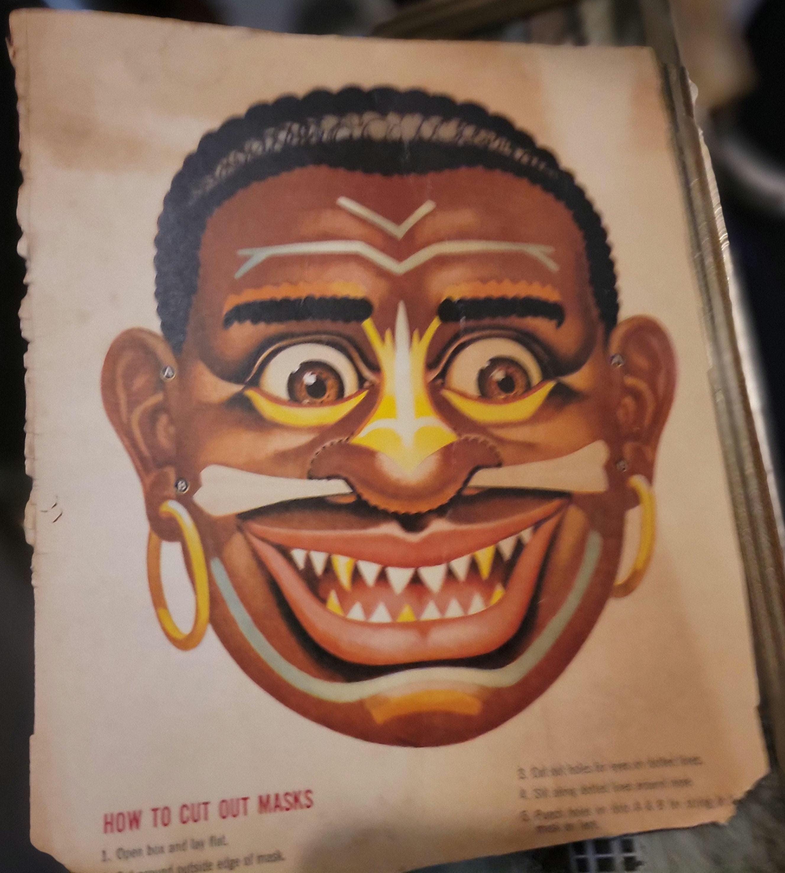 Vintage Original 1950's Kellogg's Headhunter Cannibal Mask Ephemera ...