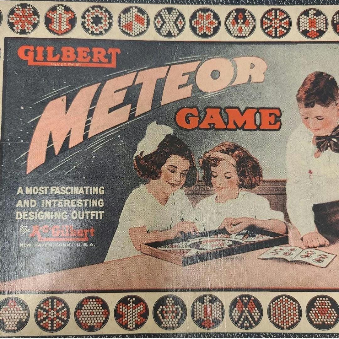 1920's A.C. Gilbert Meteor Game 6327 Cardboard Box Set New Haven, CT ...