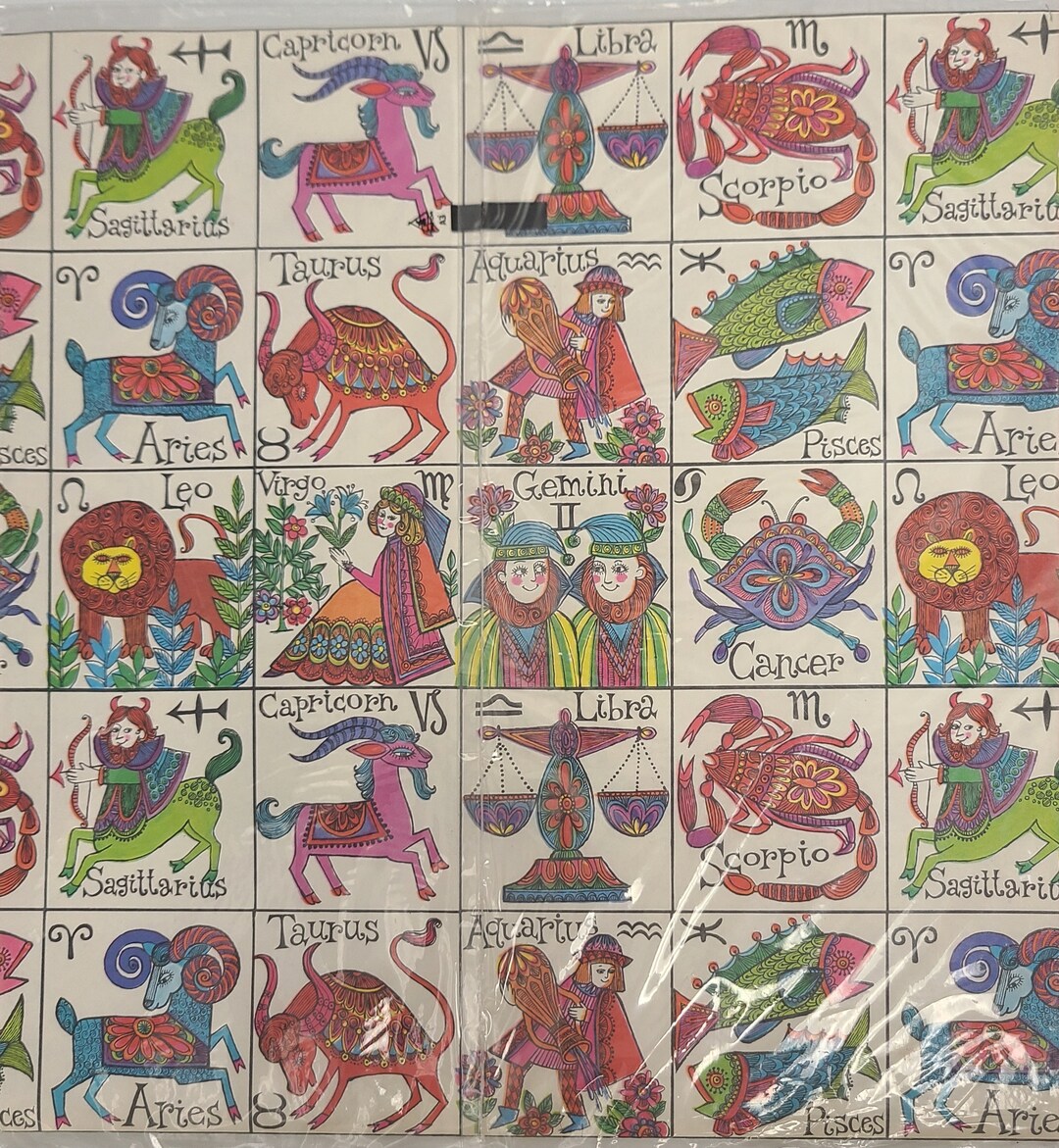 Vintage 1960 NORCROSS Astrology Zodiac 12 Signs Christmas Birthday ...