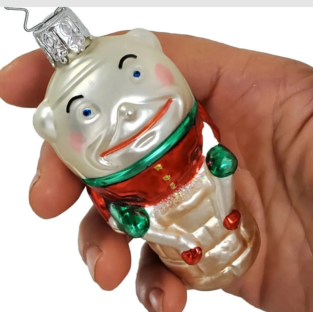Vintage Inge Glass Blown Humpty Dumpty Christmas Ornament Nursery Ryme ...