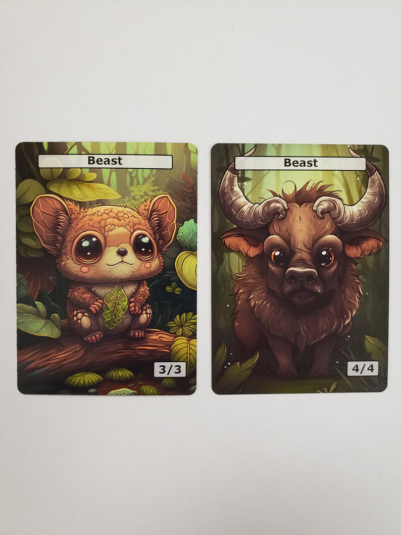 Beast Tokens for MTG 3 Cards 2-sided - Etsy