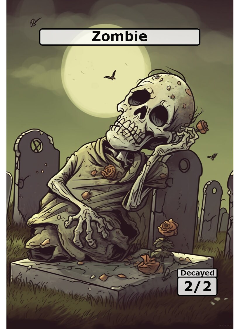 Zombie Tokens for MTG 3 Cards 2-sided - Etsy