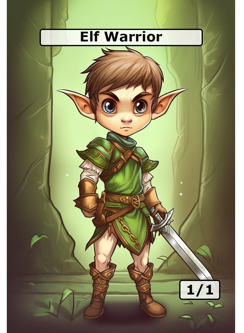 Elf Tokens for MTG (3 Cards) [2-sided] - Etsy