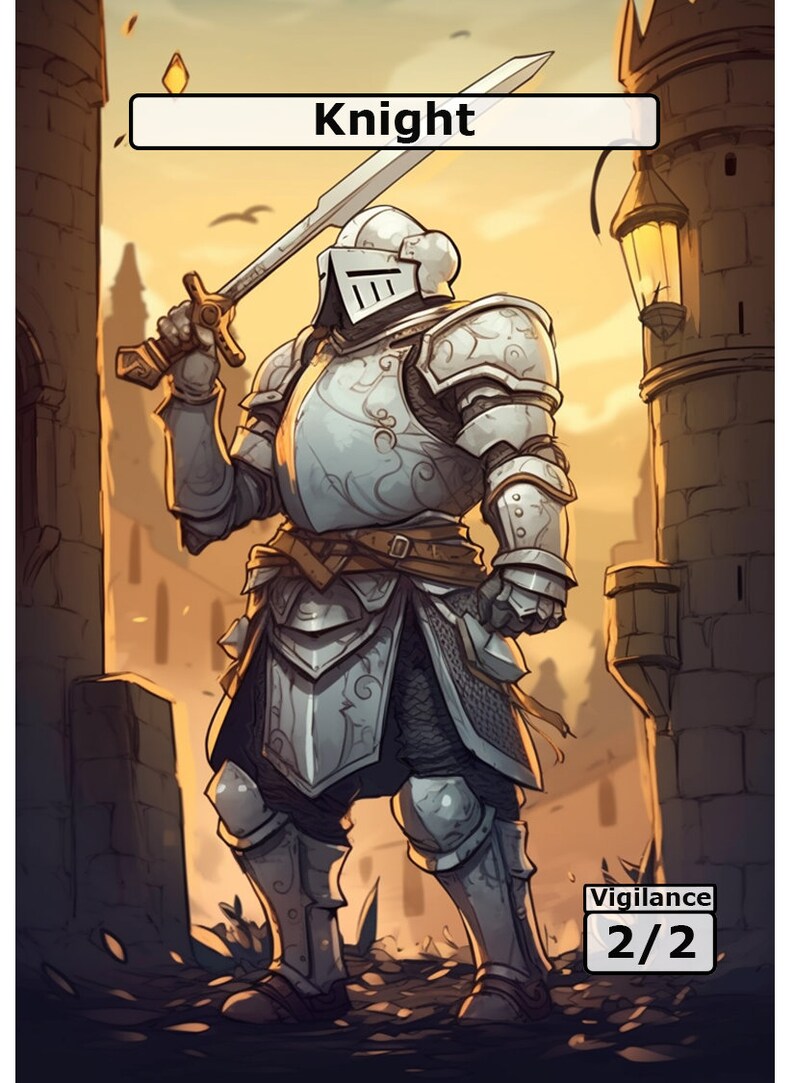 Knight Tokens for MTG (3 Cards) [2-sided] - Etsy