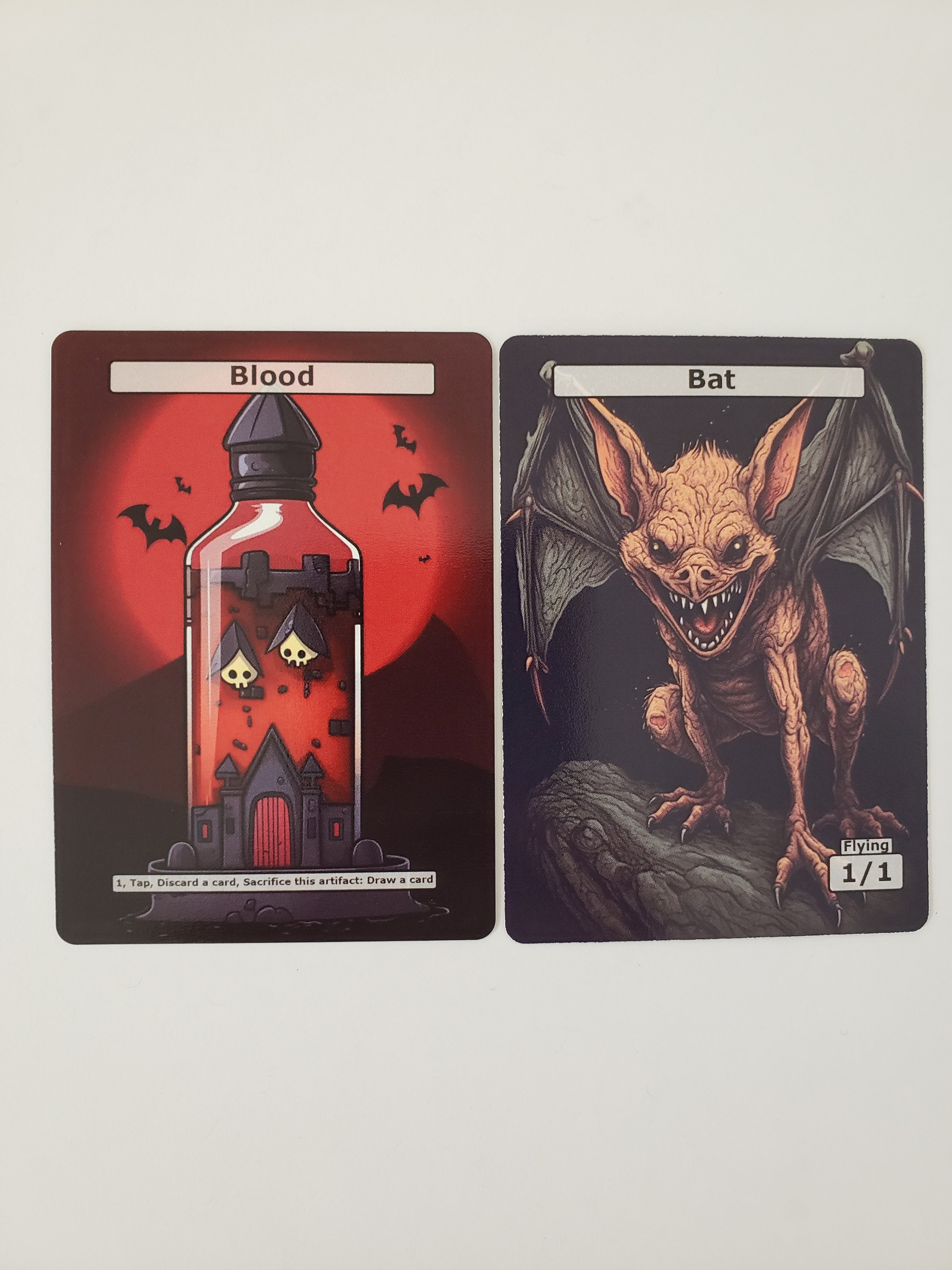 Bat and Blood Tokens for MTG 3 Cards 2-sided - Etsy