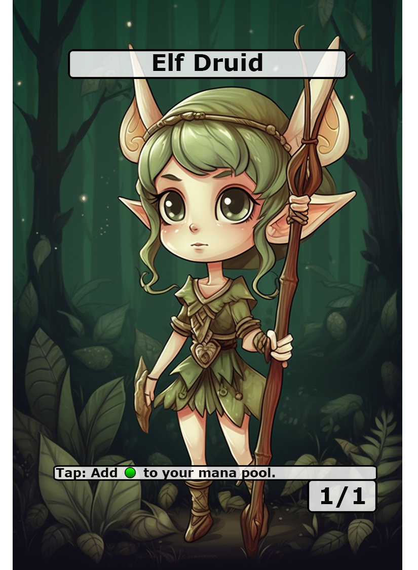 Elf Tokens for MTG (3 Cards) [2-sided] - Etsy